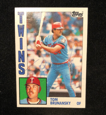 TOM BRUNANSKY 1984 TOPPS AUTOGRAPHED SIGNED AUTO BASEBALL CARD TWINS ...