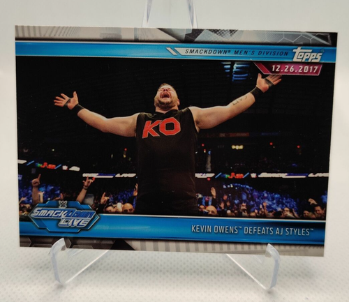 2019 Topps WWE Road to WrestleMania #81 Kevin Owens Defeats AJ Styles ...