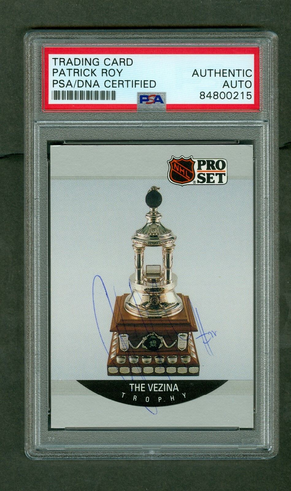 Patrick Roy Autographed 1990-91 Pro Set Vezina Trophy Card #391 PSA/DNA ...