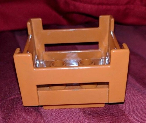LEGO DUPLO 6446 CONTAINER WOODEN-STYLE CRATE DARK ORANGE 10803 10539 ...