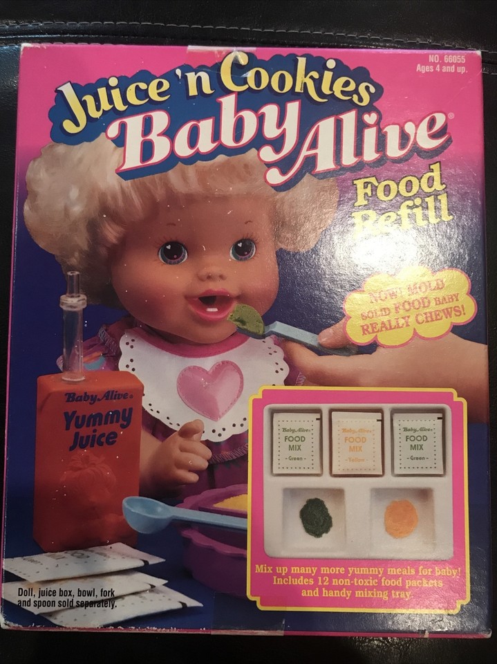 1995 Juice n Cookies Baby Alive Unused Kenner Standard Tag NEW DAMAGED ...