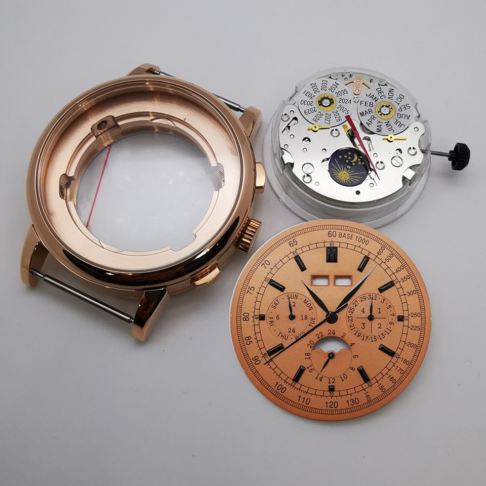 42mm Men's Watch Parts Blank Watch Case Dial Hands with ST1655 movement ...