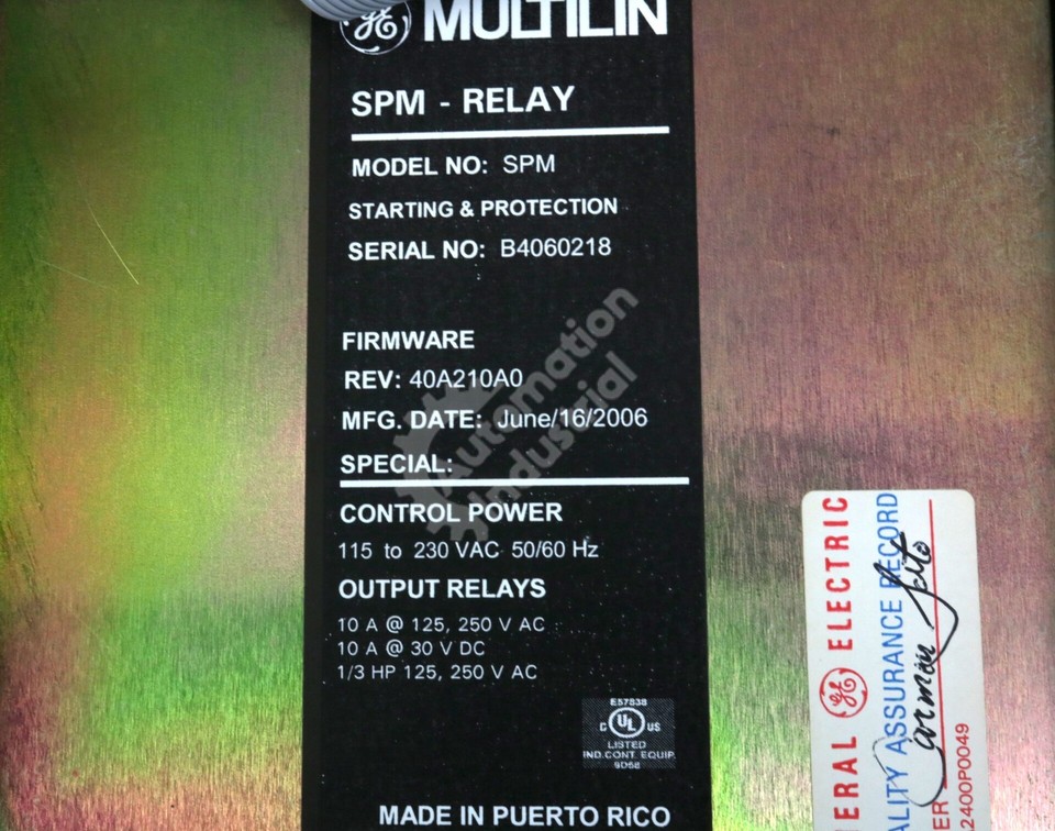SPM By GE Multilin Synchronous Protection Motor Control Relay NSFP | eBay