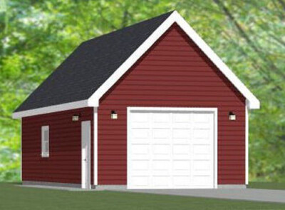16x36 1-Car Garage -- 576 sq ft -- PDF Floor Plan -- Model 9F | eBay