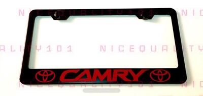 Toyota Camry Stainless Steel Black Finished License Plate Frame Holder ...