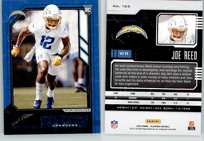 Joe Reed 2020 Panini Playbook Purple #165 Rookie RC Chargers | eBay