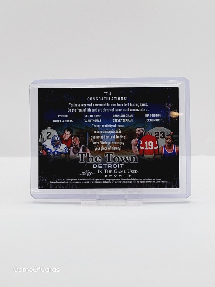 2024 Leaf In the Game Used TY COBB, GORDIE HOWE, BARRY SANDERS Detroit ...