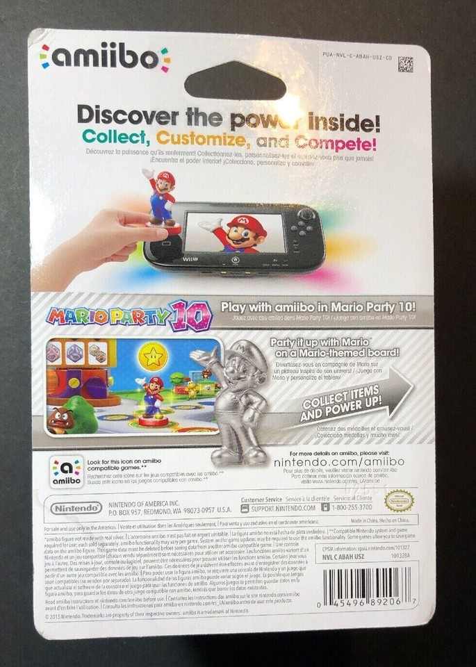 Nintendo Amiibo Figure Super Mario Series / Silver Mario NEW Switch 3DS ...