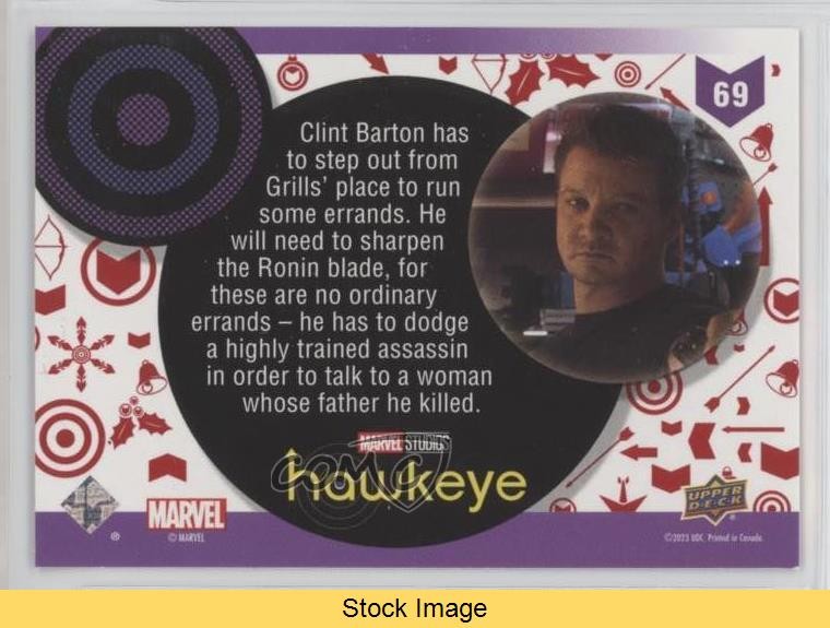 2023 Upper Deck Marvel Studios Hawkeye Red Clint Barton Running Errands ...