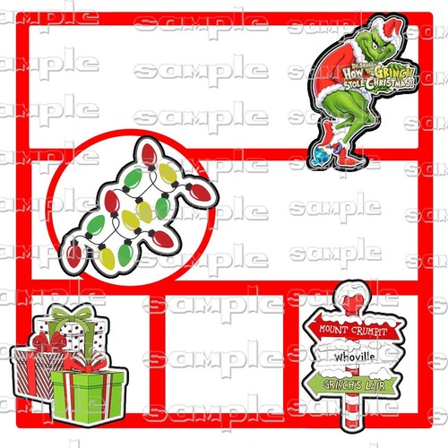 Disney Grinch Stole Chris overlay 12 x 12 with Scrapbook Paper Pieces ...