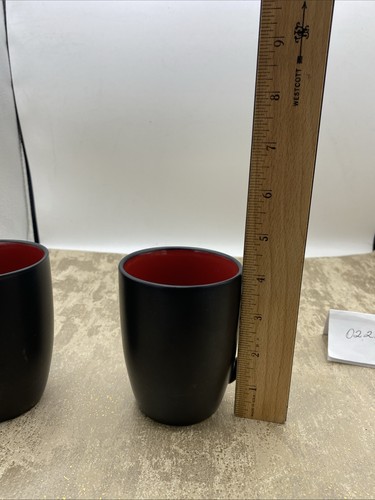 2-Target Home Stoneware Coffee Mugs Worldview Black W/Red Inside ...