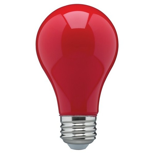 CERAMIC RED LED Bulb A19 Medium E26 8W 60 Watt Equivalent Damp Location ...