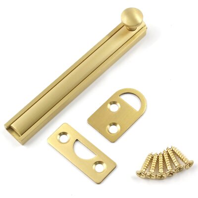 4 Inch Solid Brass Surface Bolt Brass Slide Bolt Latch Cabinet Surface Bolt w... | eBay