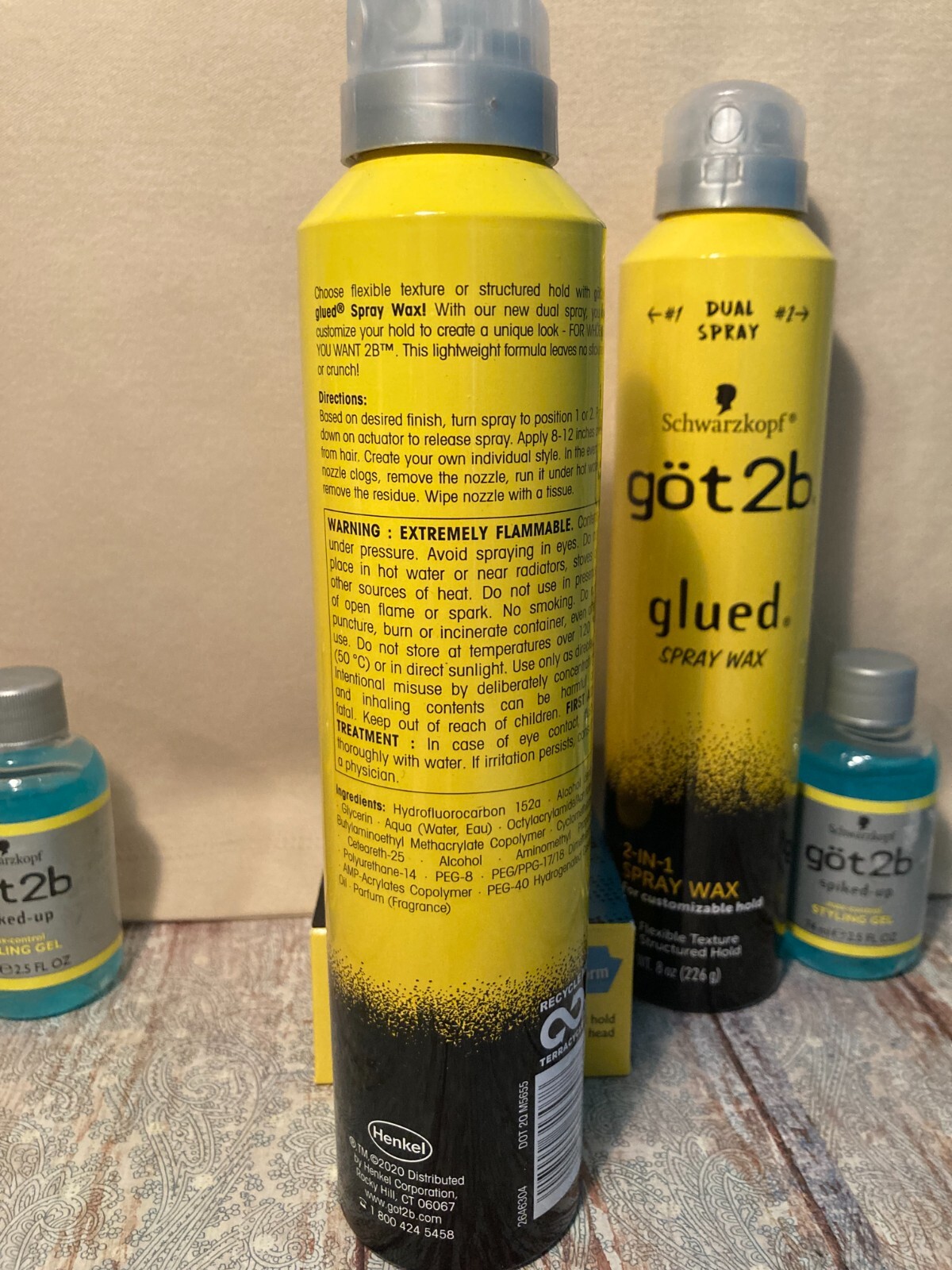 5x got2b: 1 glued Spiking Wax Screaming Hold -2 glued Spray Wax-2 ...