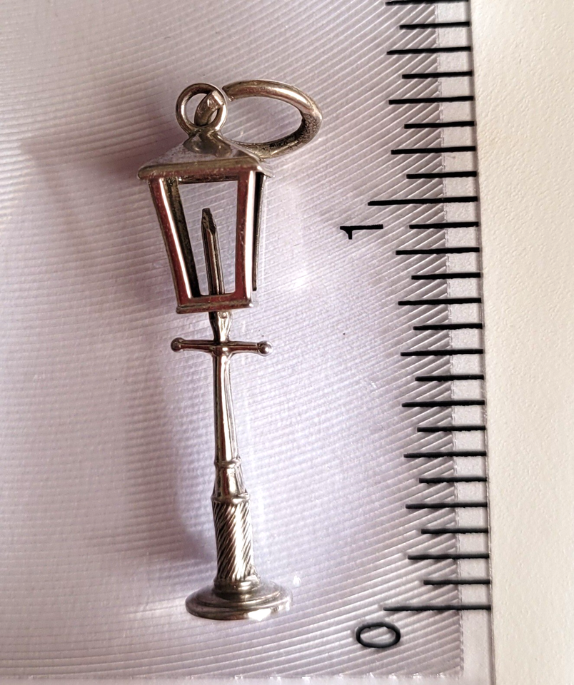 Vintage Sterling Silver GAS LAMP Charm or Pendant | eBay