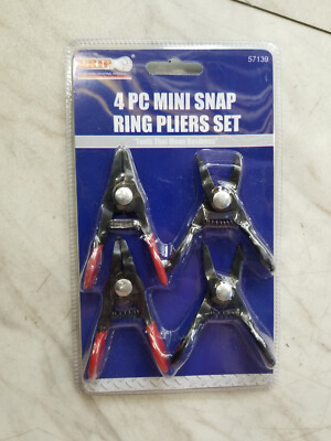 4 PC MINI SNAP RING PLIER SET - CHROME MOLY - S-RING & D-RING - FREE ...