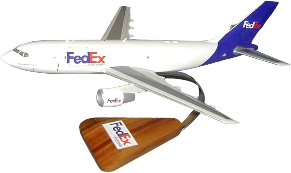 FedEx Express Airbus A310-300F Desk Top Display Wood Jet Model 1/100 SC ...