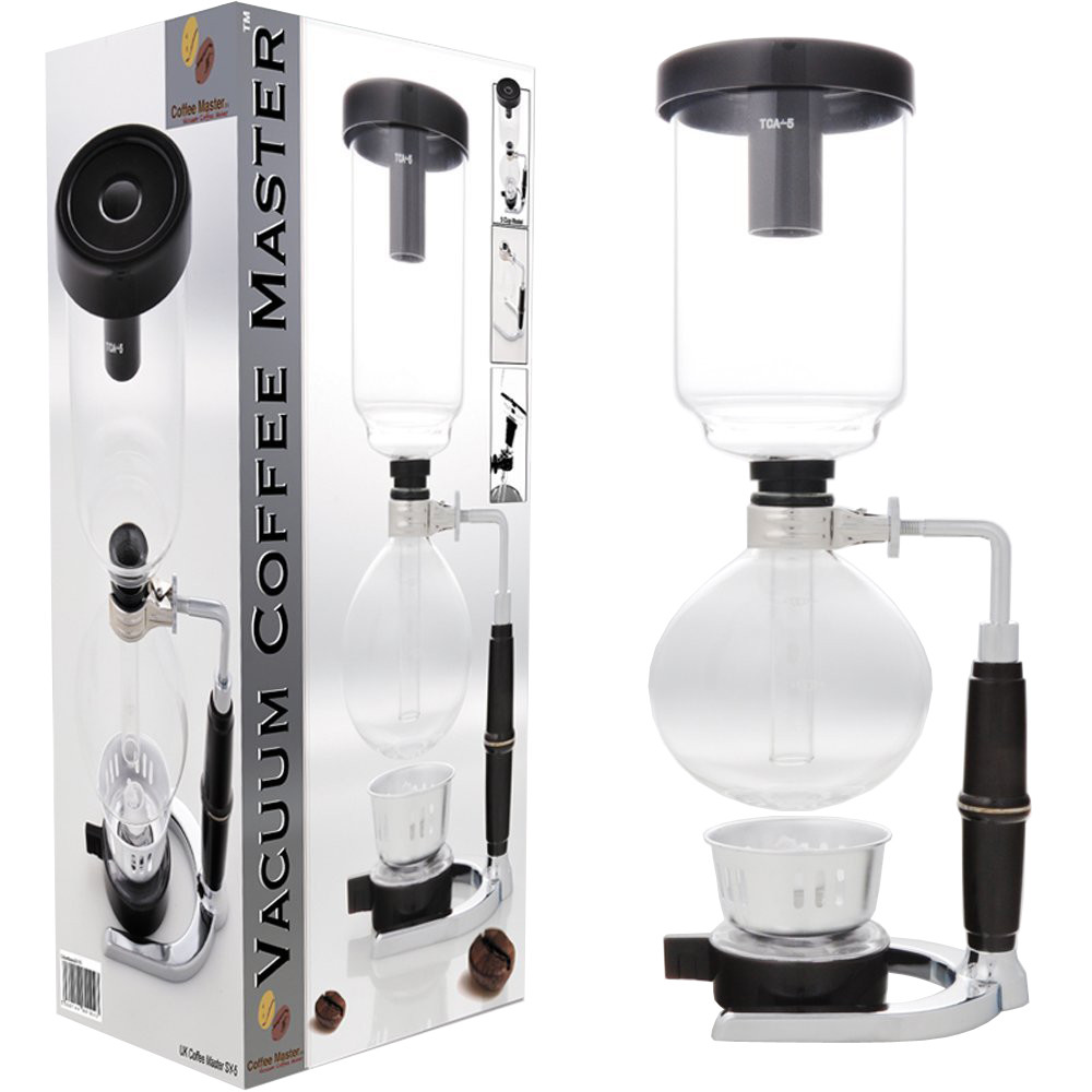Coffee Maker 5-Cup Syphon Vacuum Glass Coffee Pot Tabletop Siphon ...