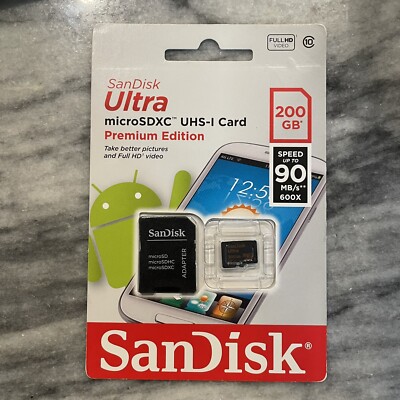 SanDisk Ultra 200GB Micro SDXC UHS-1 Card Premium Edition w/Adapter | eBay