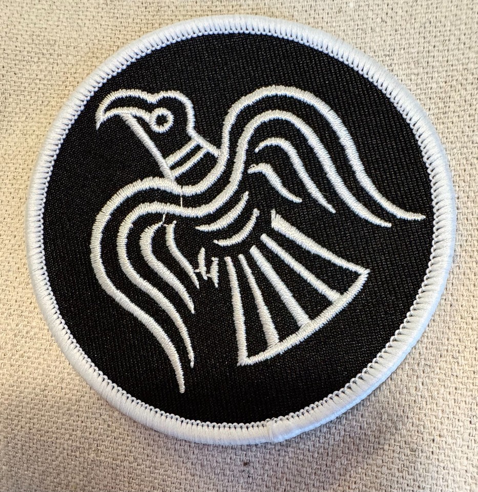 BLACK ODIN RAVEN PATCH VIKING EMBLEM embroidered iron-on NORSE ...