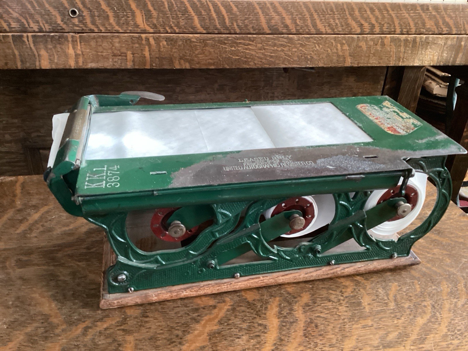 UARCO United Autographic Register Antique Receipt Machine, Cast Iron