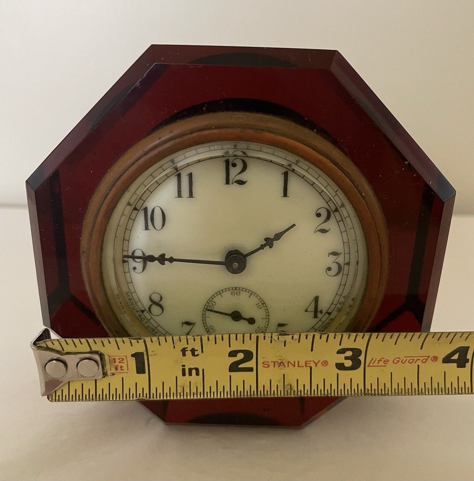 Vintage Art Deco Amber Glass Paperweight Clock Sessions Clock Co. | eBay