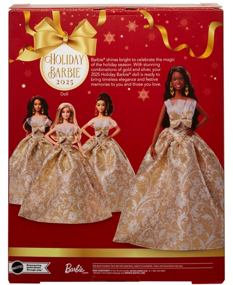 Barbie Signature 2025 Holiday Barbie Fashion Doll, African American ...