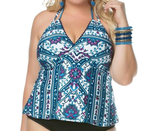 Becca plus size inspired halter tankini top size 0X | eBay