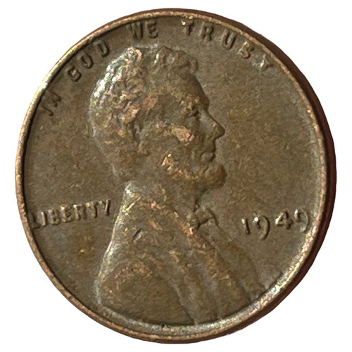 1949 Lincoln Wheat Penny No Mint Mark L & Lettering Rim Error US Coin ...