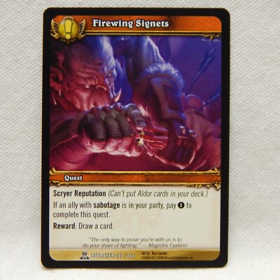 WORLD OF WARCRAFT TRADING CARD 2008, FIREWING SIGNETS, BETRAYER 247/264 ...