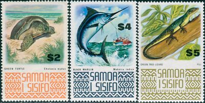 Samoa 1972 SG399a-399c Turtle Marlin Lizard MNH | eBay