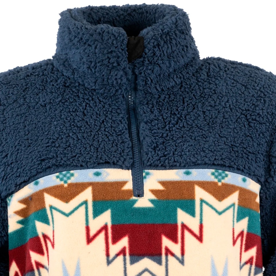 OUTBACK TRADING Women's Abigail Warm Faux Fur Fleece Casual Zip Henley ...