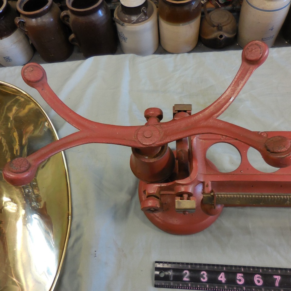 Antique Vtg Cast Iron Dry Goods Store Mercantile Balance Scale | eBay