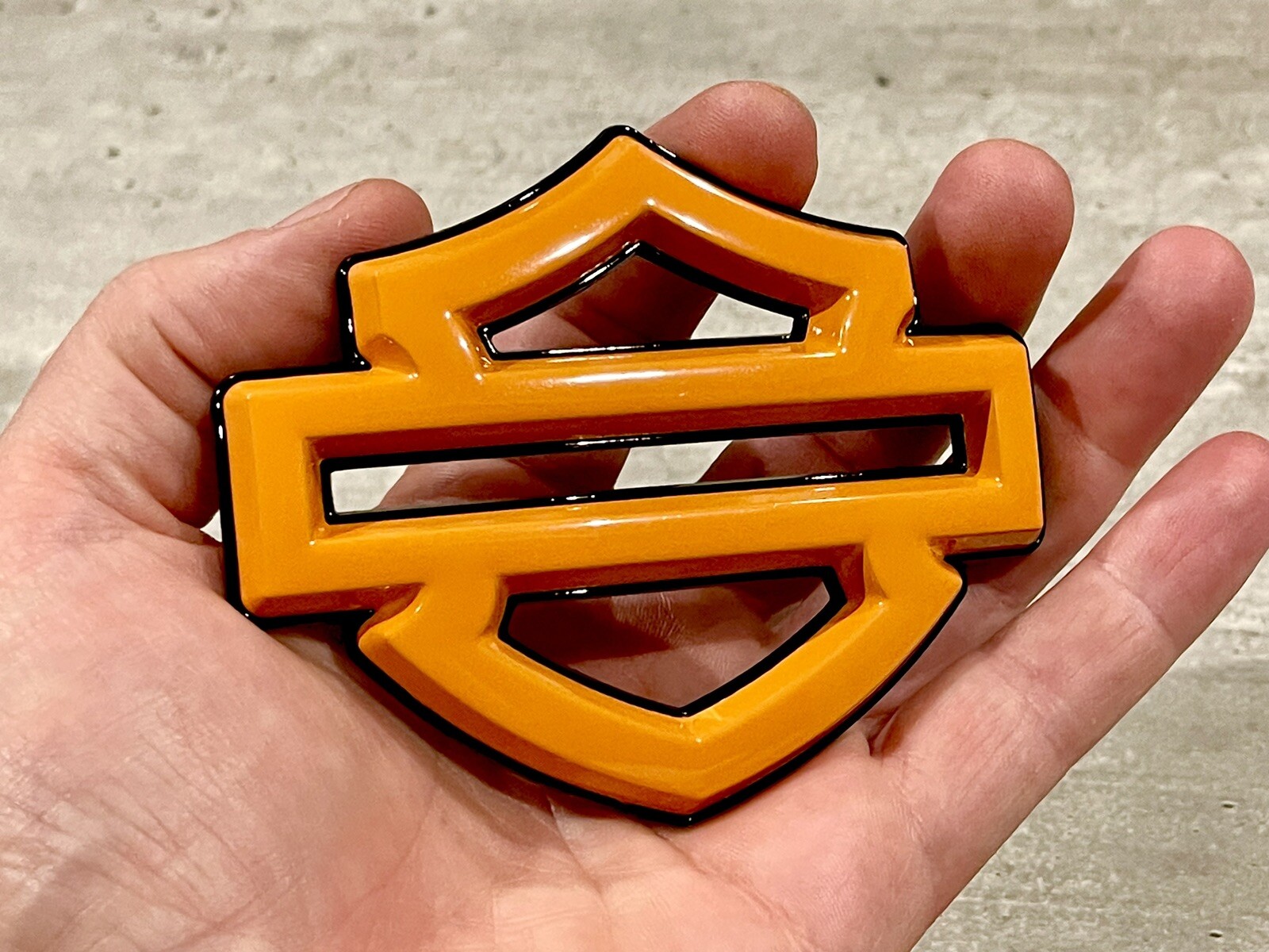 Harley Davidson CVO Style Fuel Tank badges metal, not plastic! Orange w ...