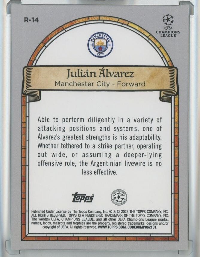 2022-23 Topps Chrome Merlin UCL RC Julian Alvarez Renaissance Case Hit ...