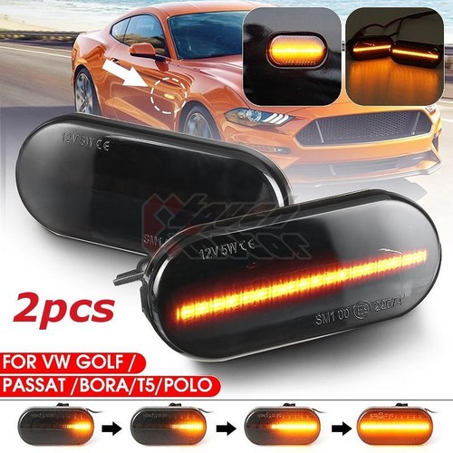 2x LED Dynamic Side Indicator Light For T5 Golf Passat Polo Ford Focus ...