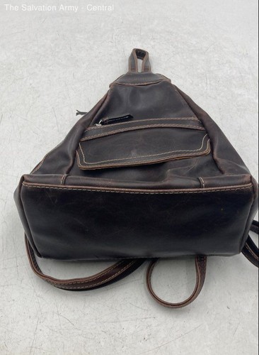 Villager Womens Brown Leather Outer Pockets Adjustable Strap Flap ...