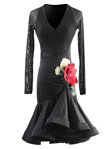 Latin Salsa Rhythm Performance Dress Rumba Samba Paso Doble Ballroom ...
