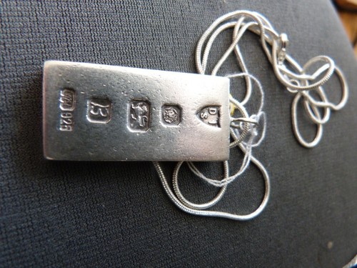 a nice heavy sterling silver ingot on a 22 inch 925 snake chain | eBay UK