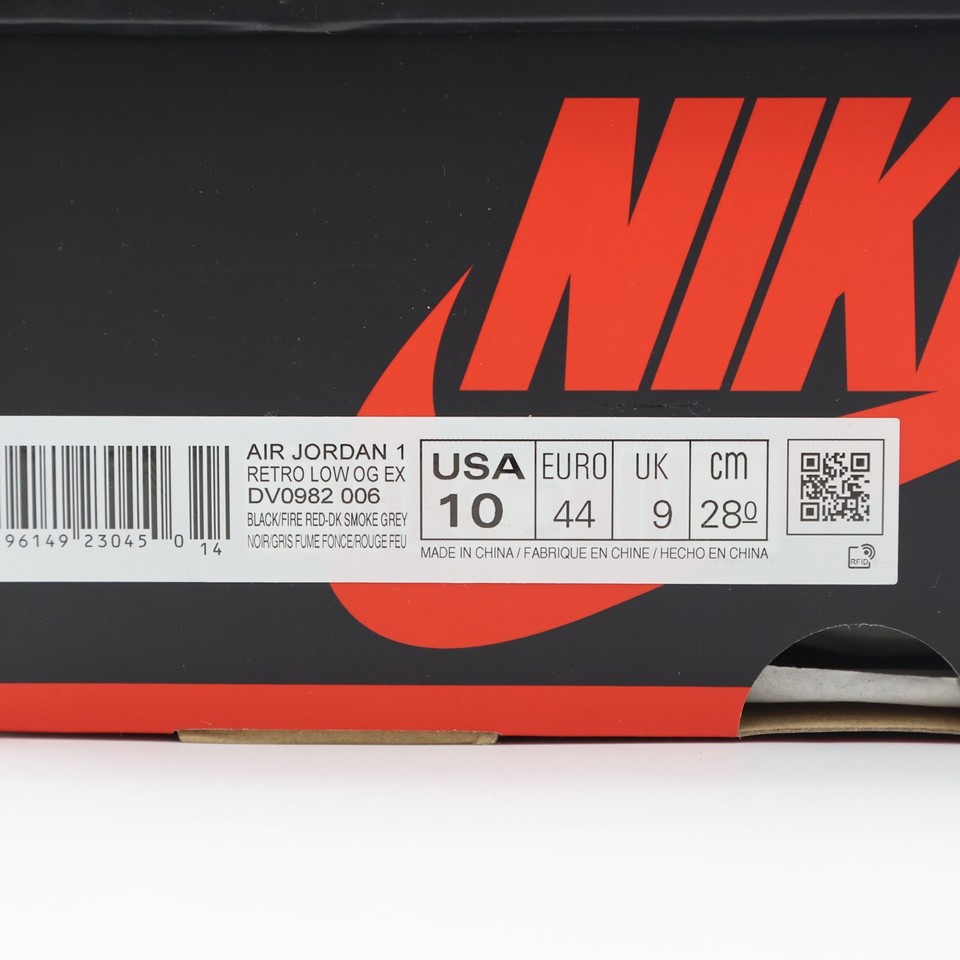 DV0982-006 Nike Air Jordan 1 Low OG EX Black Smoke Grey Sail Beige Gray ...