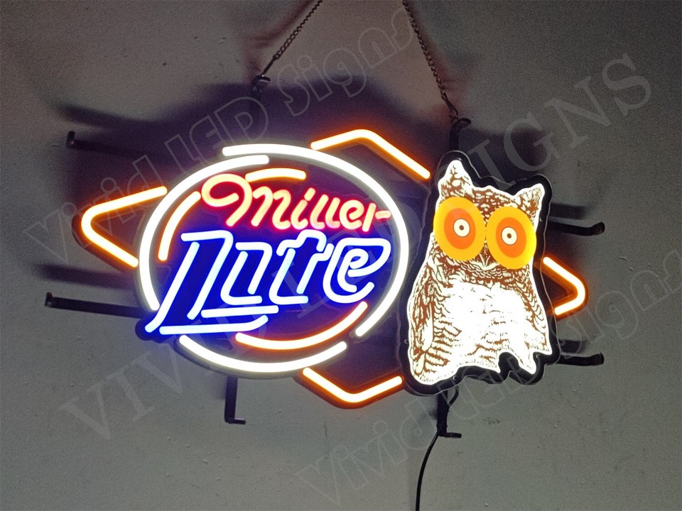 Hooters Owl Beer 24"x20" Vivid LED Neon Sign Light Lamp With Dimmer ...