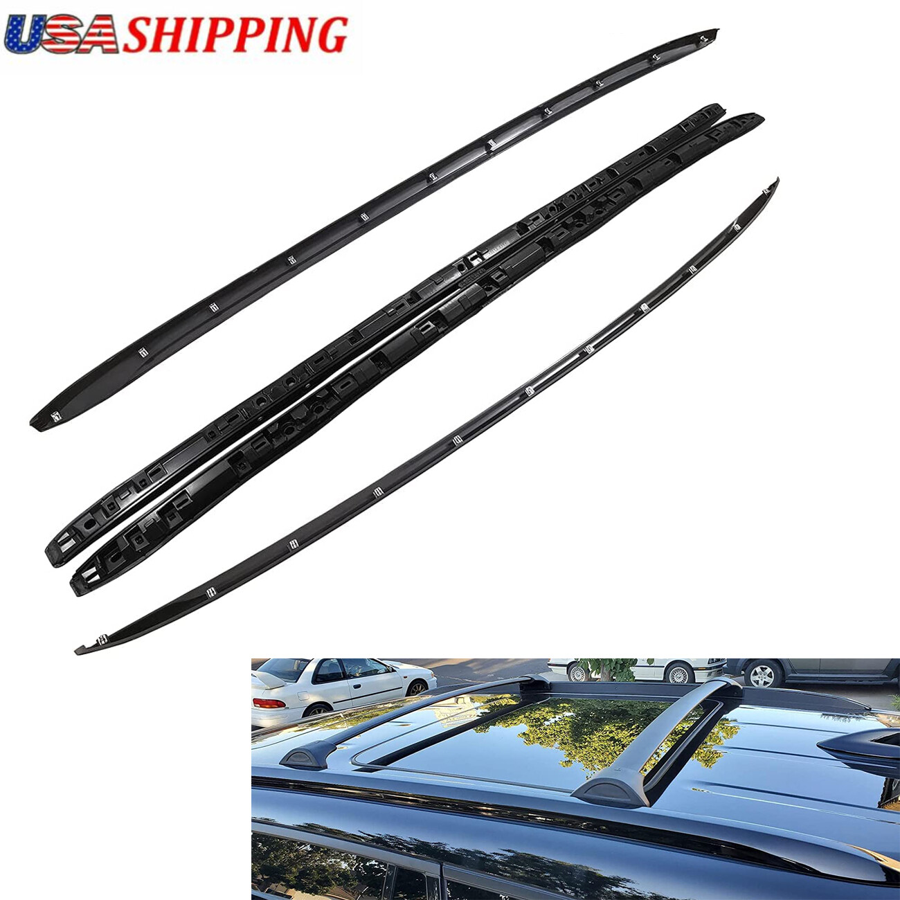 Roof Rack Side Rails for 2016-2022 Honda Pilot Roof Rails Black Luggage ...