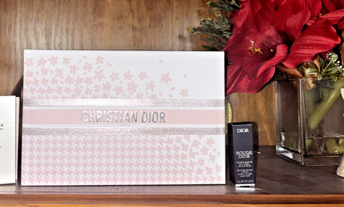 DIOR Vip holiday party gift set Box wedding+ Bag+ Perfume+Lipstick gold ...