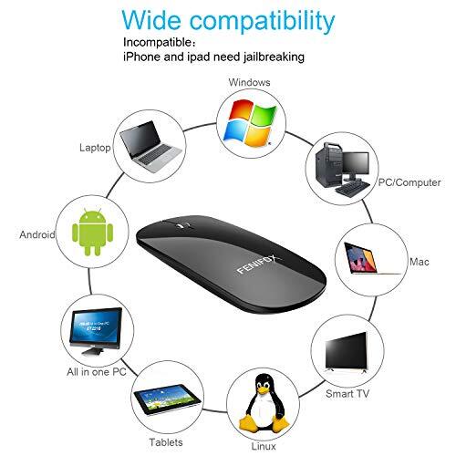 Bluetooth Mouse Slim Mini Whisper-Quiet Flat Portable Wireless Mice ...