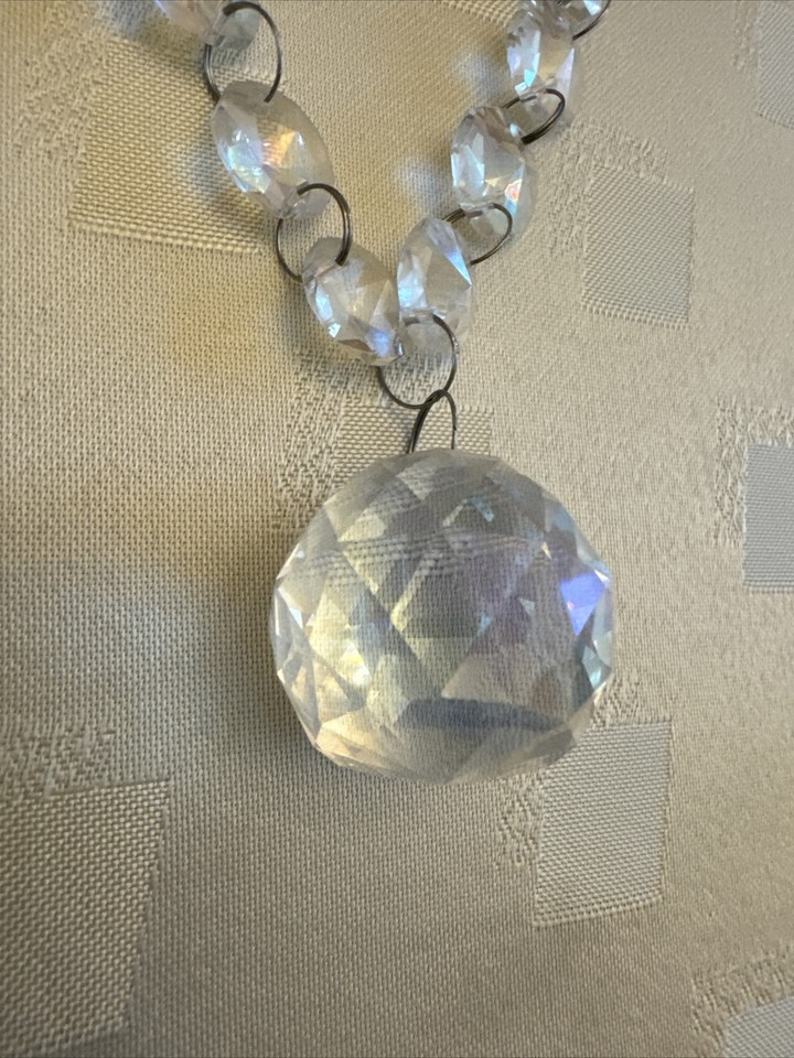 9 Piece Vintage Style Crystal Glass Drop String From Old Chandelier ...