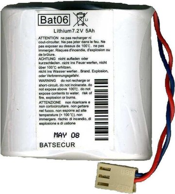 BATTERIA BAT06 BATLI06 LITIO LITHIUM 7.2V 5AH PER SISTEMI DI ALLARME ...