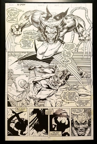 X-Men #272 pg. 13 Wolverine Jim Lee 11x17 FRAMED Original Art Poster ...