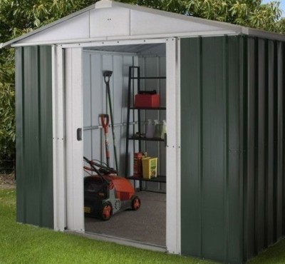 9x8 METAL GARDEN SHEDS YARDMASTER SHED 9ft x 8ft APEX GALVANISED STEEL ...