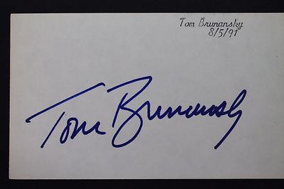 Tom Brunansky Angels Twins Cardinals Autographed Signed 3x5 Index Card ...