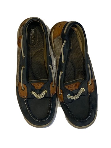 Sperry Top Sider Angelfish 9 M Womens Navy Blue Glitter Boat Shoes ...